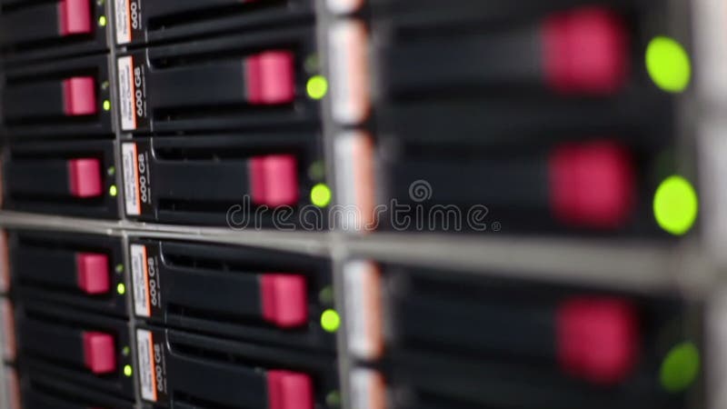 LED Lamps Flash in Data Server with Multiple Hard Stock Video - Video ...