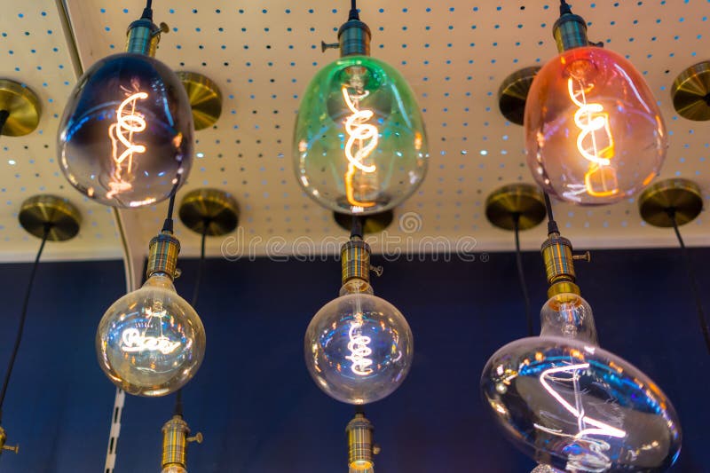 LED Lamps Hang on the Ceiling Stock Photo - Image of ceiling, hang ...