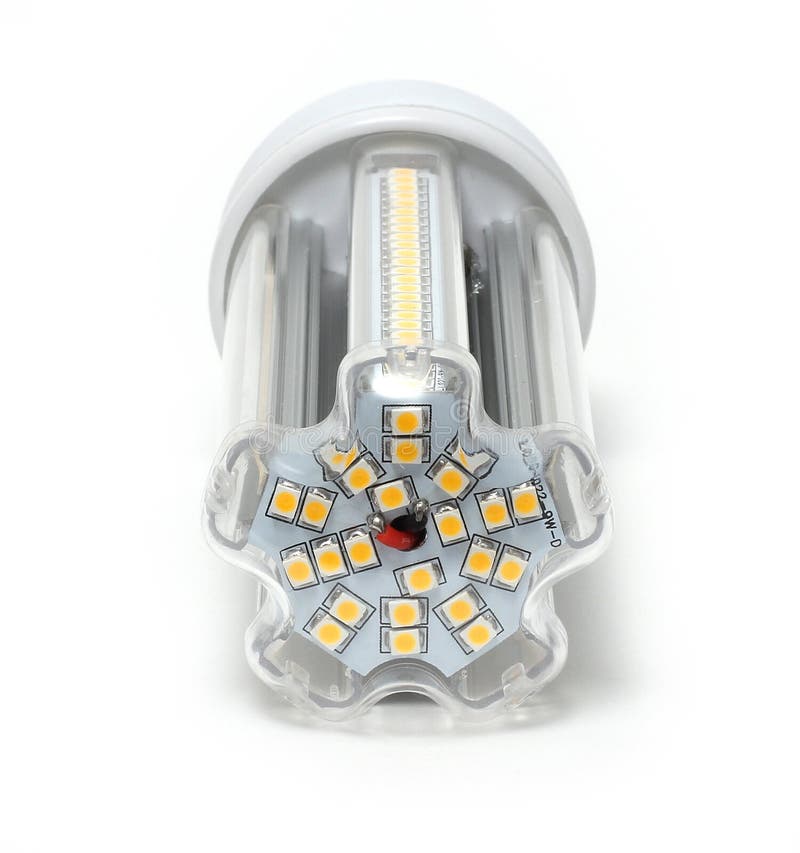 LED Lamps, Strip and Spotlight on White Background Stock Photo - Image ...