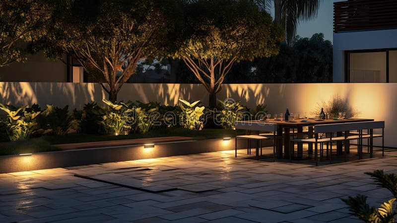 Led landscaping lights stock illustration. Illustration of timer ...