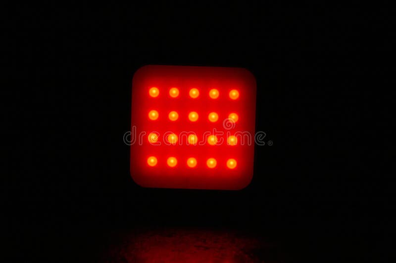 The LED Lantern Glows Red, a Red Lantern Shines in the Dark Stock Photo ...