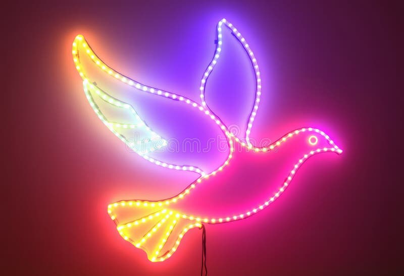 LED Light Art Peace an LED Light Installation Forming the Shape Stock ...