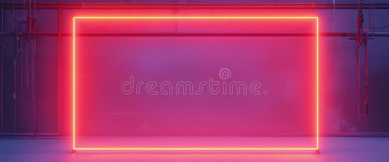 Led Light Background Stage Glowing Neon Frame Stock Illustration ...