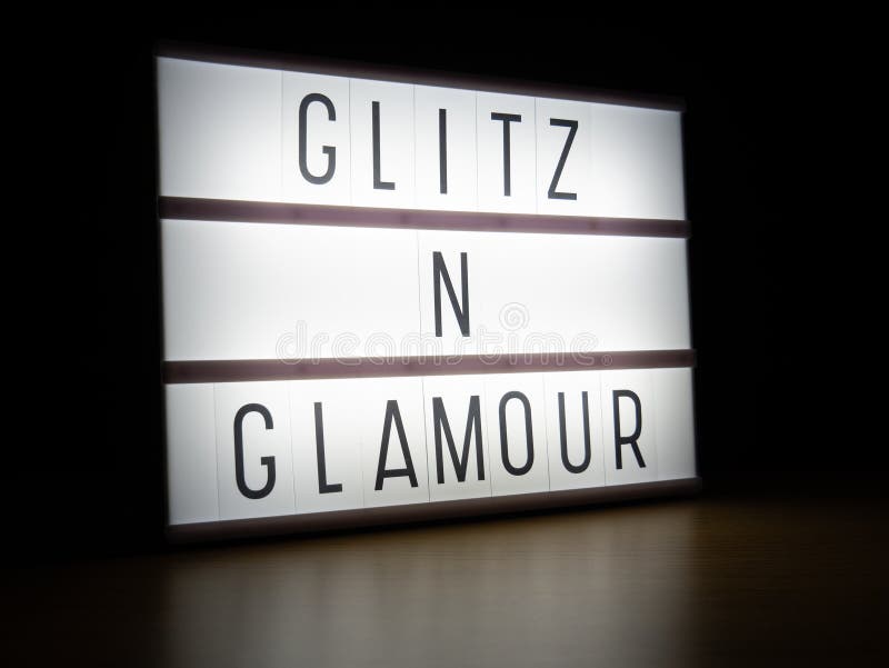 LED Light Box Glitz and Glamour Message Board Stock Image - Image of ...