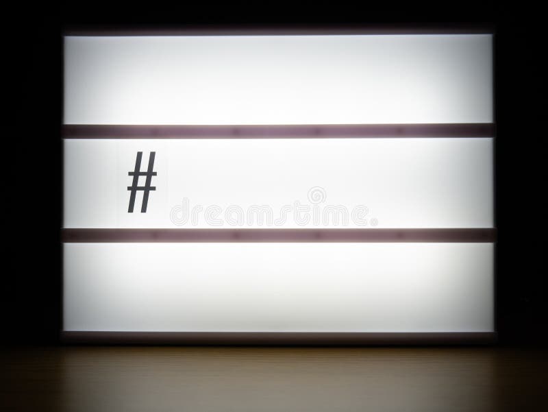 LED Light Box Hashtag Template Message Board Stock Photo - Image of ...
