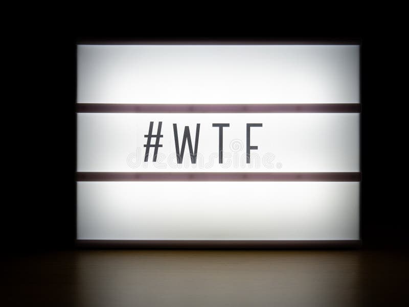 LED Light Box Hashtag WTF Sign Stock Image - Image of letters ...