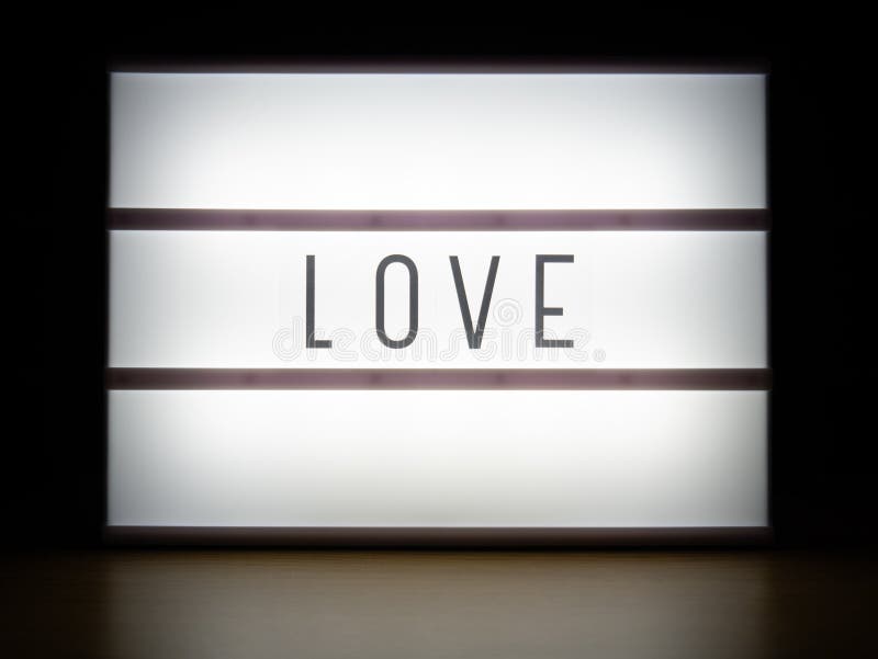 LED Light Box Love Message Sign Stock Image - Image of light, message ...