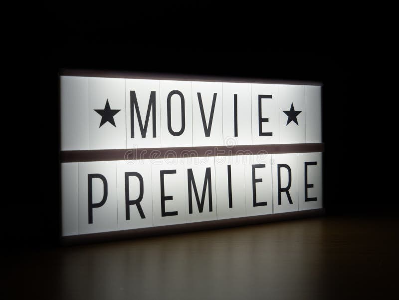 LED Light Box Movie Premiere Message Board Stock Photo - Image of dark ...