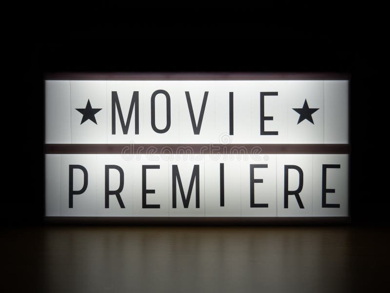 LED Light Box Movie Premiere Message Sign Stock Image - Image of light ...