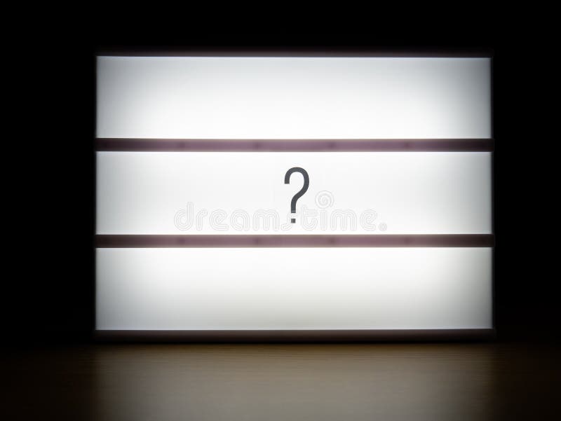 LED Light Box ? Question Mark Message Board Stock Image - Image of ...