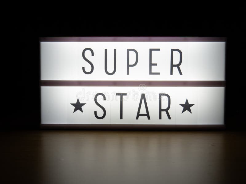 LED Light Box Super Star Sign Stock Photo - Image of signs, star: 175929888