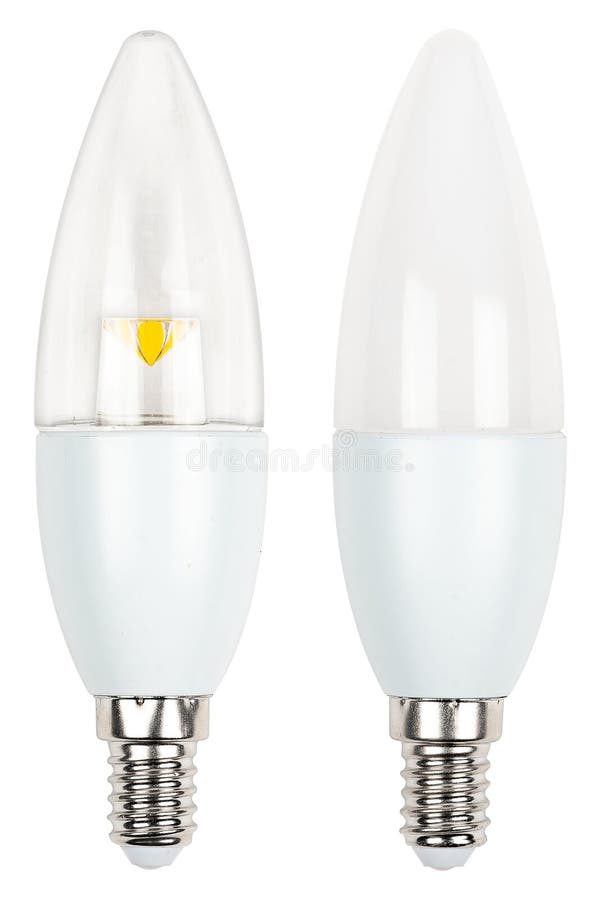 LED Light Bulb with E14 Socket Isolated on White Stock Image - Image of ...