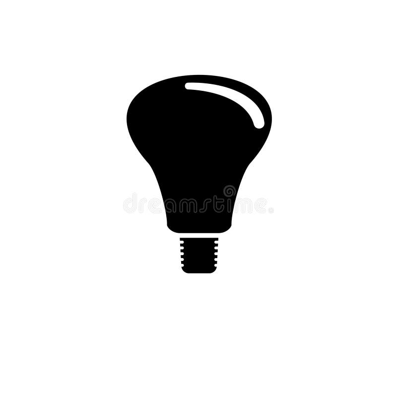 Led Light Bulb, Electric Lightbulb Solid Flat Vector Icon Isolated on ...