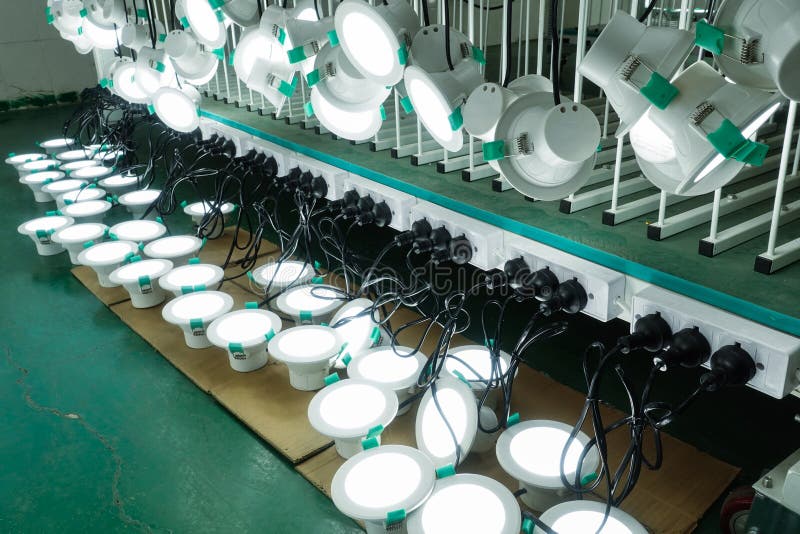 LED light bulb factory stock image. Image of component - 146836351