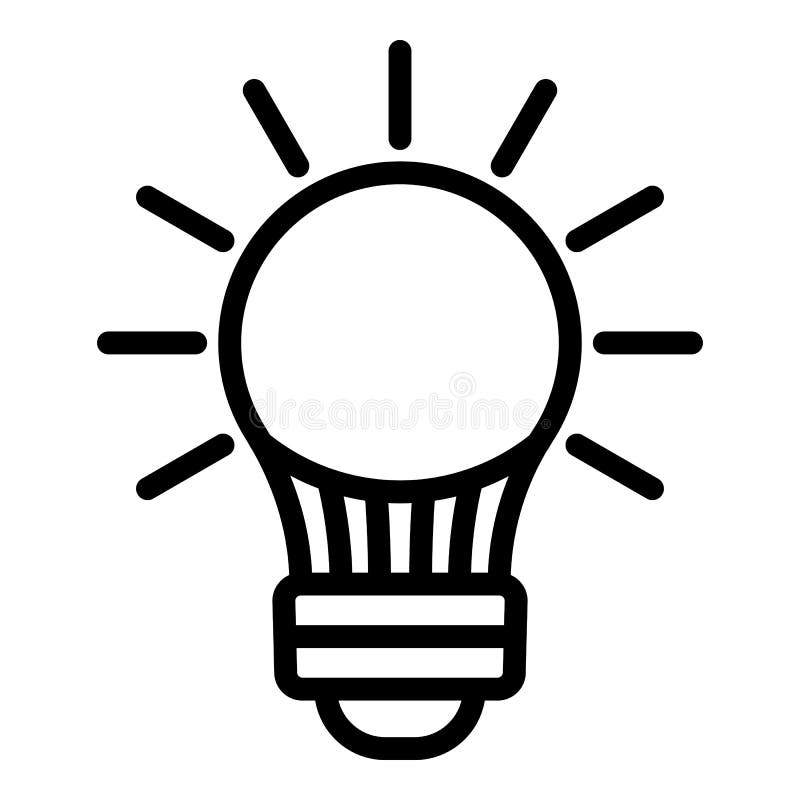 LED Light Bulb Icon, Outline Style Stock Vector - Illustration of ...