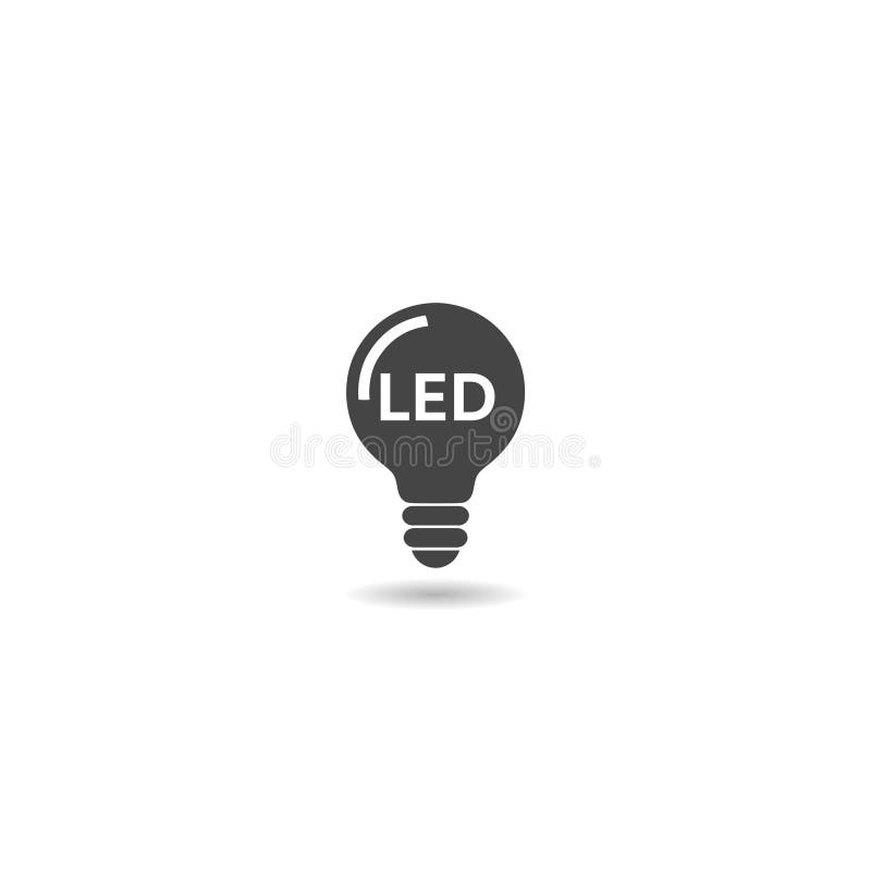 LED Light Bulb Icon with Shadow Stock Vector - Illustration of ...