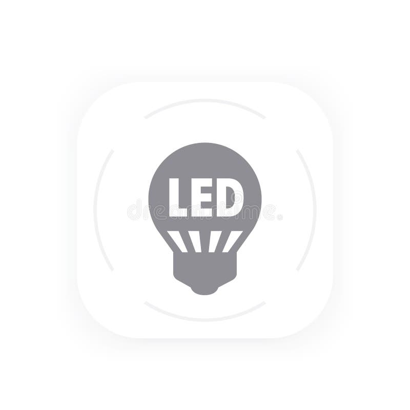 Led Light Bulb Icon, Simple Gray Pictogram Stock Vector - Illustration ...