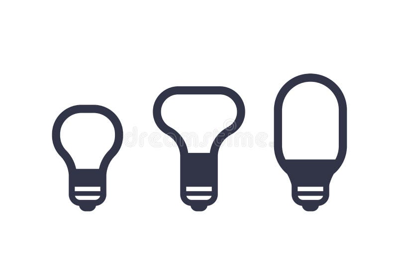 Led Light Bulb Icons on White Stock Vector - Illustration of saving ...