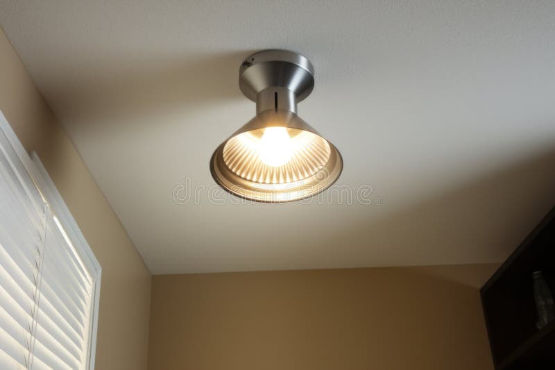 Led Light Bulb Installed in a Modern Ceiling Fixture Stock Illustration ...