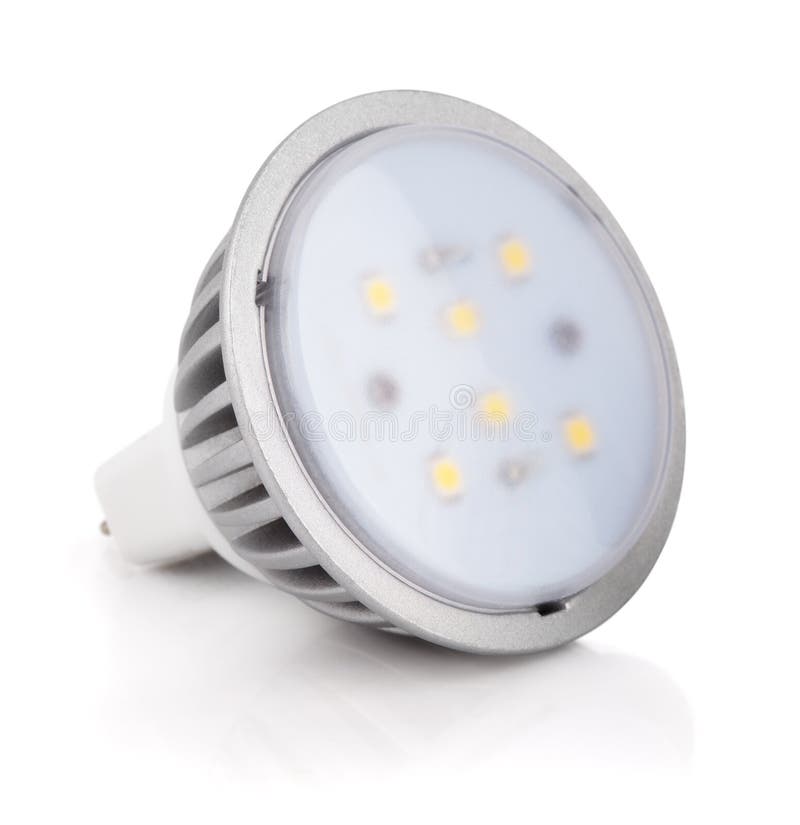 LED Light Bulb Isolated on White Stock Image - Image of illuminate ...