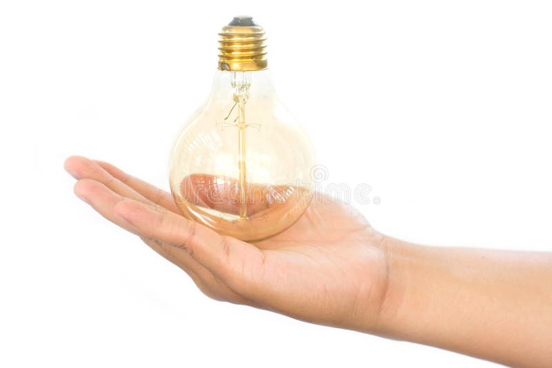 LED Light Bulb Lamp in Hand Stock Image - Image of equipment, glowing ...
