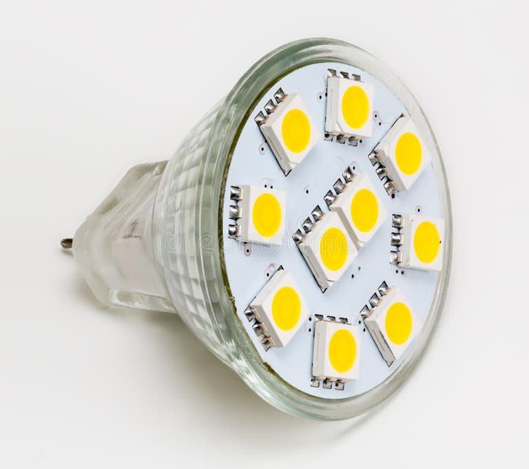 LED Light Bulb Lit from Above Stock Photo - Image of glow, emitting ...