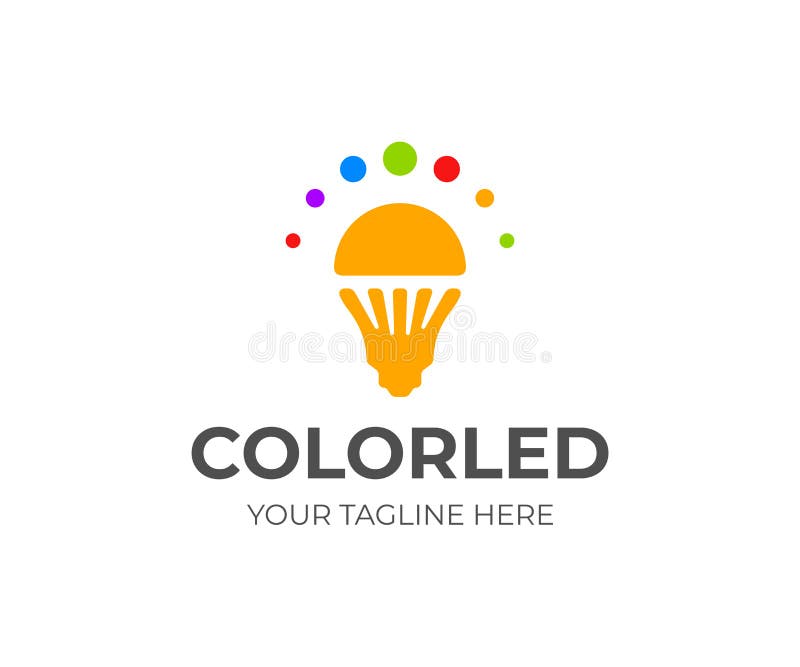 LED Light Bulb Logo Design. LED Lamp Vector Design Stock Vector ...