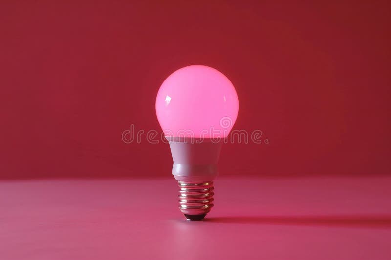 Led Light Bulb on Pink Background, Minimal Concept Studio Photography ...