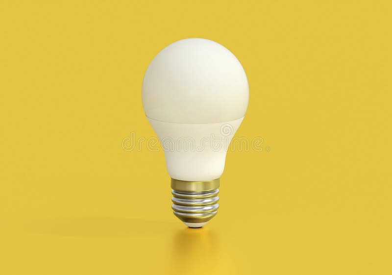LED Light Bulb on Yellow Background, Creative Ideas Concept Stock ...