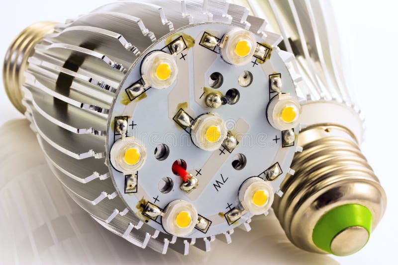 LED Light Bulbs E27 with 1 Watts SMD Chips Stock Image - Image of ...