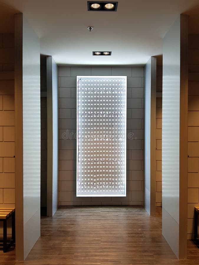 Backside of LED Display Screen Box on the Room of White Brick Wall ...