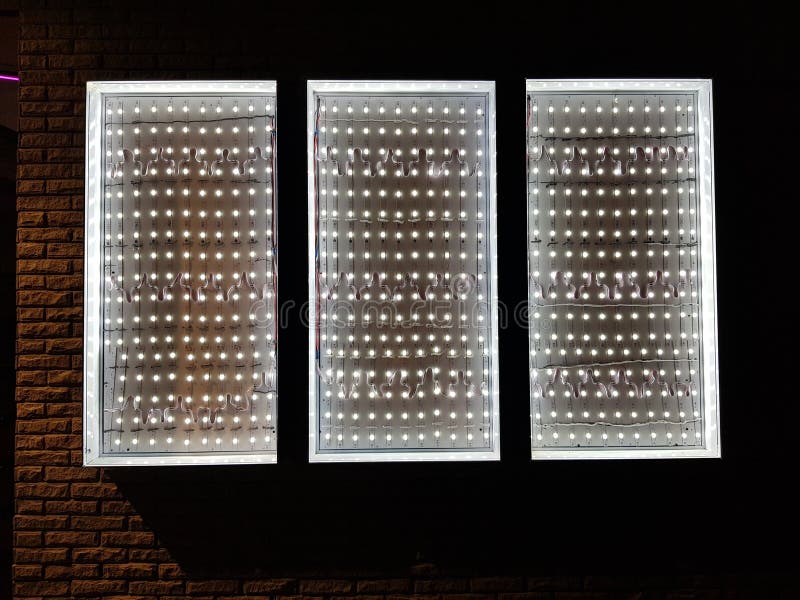 Backside of LED Display Screen Boxes on the Brick Wall Stock Image ...