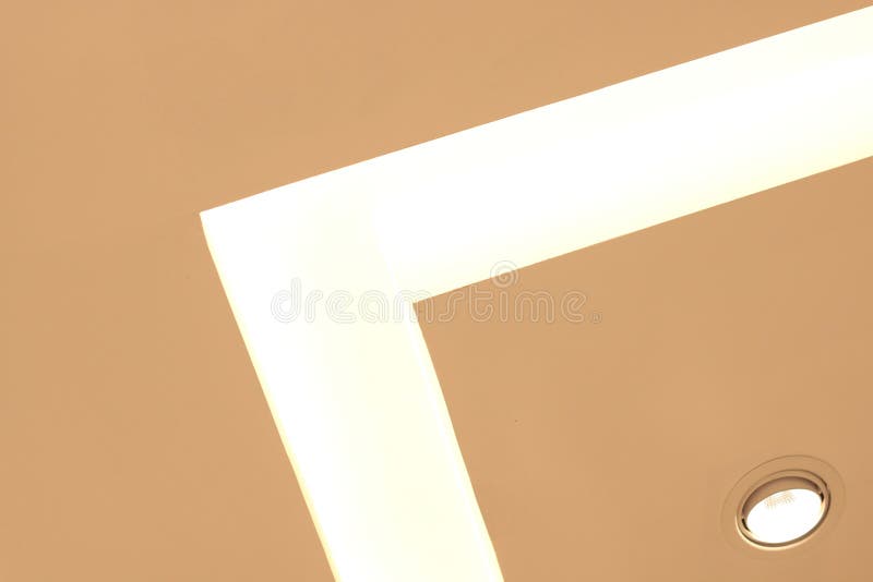 Led Light Ceiling Loft Style Stock Photo - Image of beam, architecture ...
