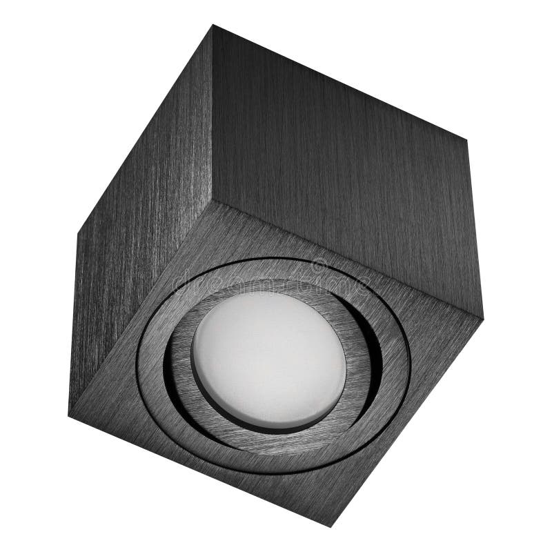 LED Light Cube Reflector Isolated on White Background Stock Photo ...