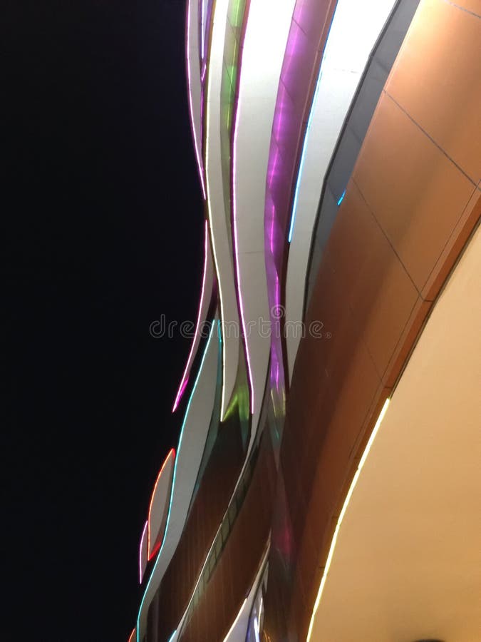 LED Light on Curve Line Facade Stock Photo - Image of curve, lightled ...