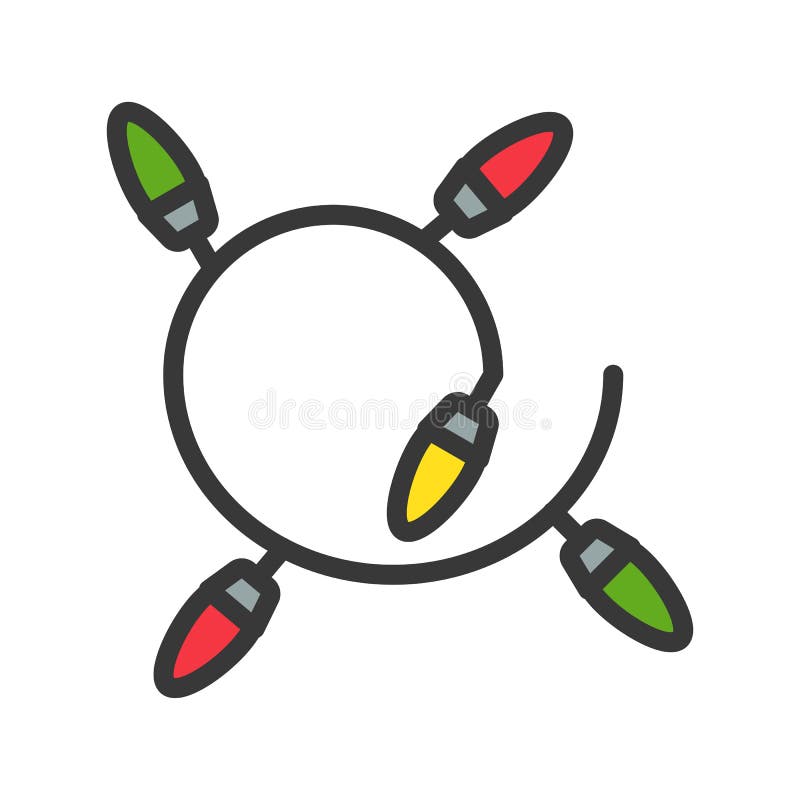 Led Light, Cute Christmas and Winter Related Set,editable Outline ...