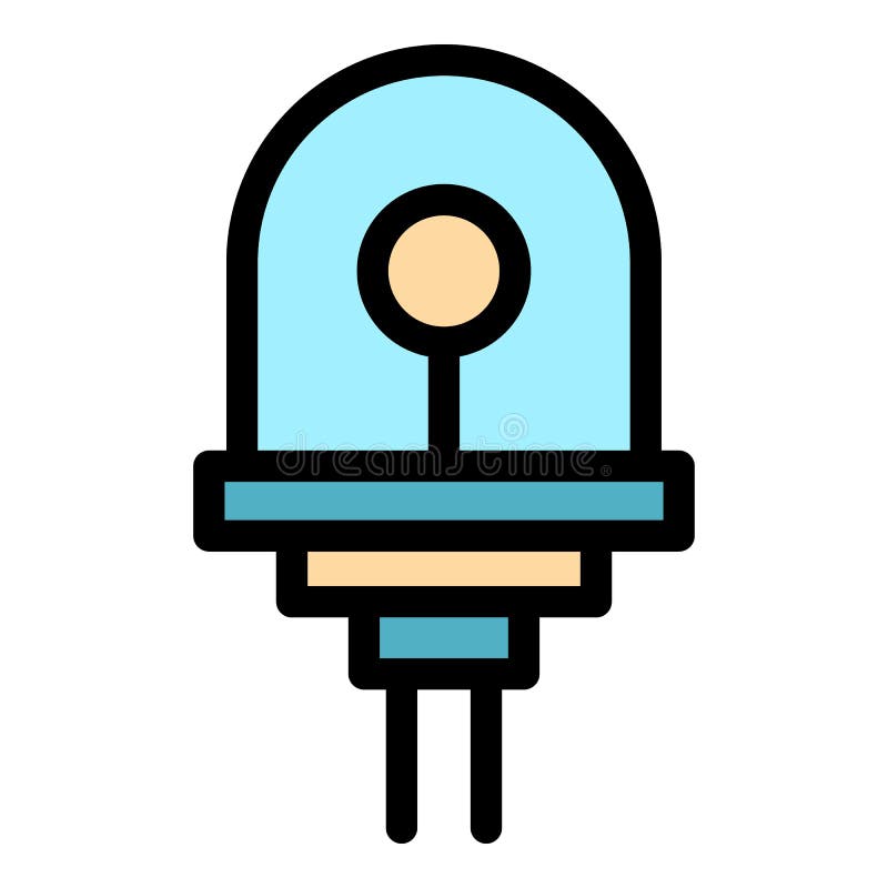 Led Light Diode Icon Color Outline Vector Stock Vector - Illustration ...