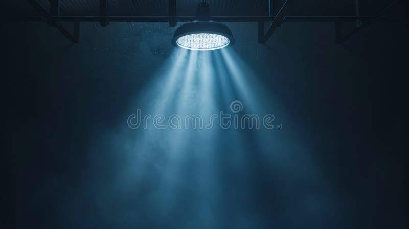 Led Light Emitting Rays Above Dark Backdrop in Low-light Setting Stock ...