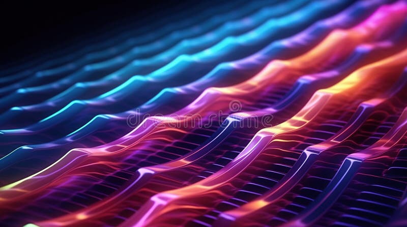 Led Light. Future Tech. Shine Dynamic Scene. Neon Flare. Colorful Rays ...