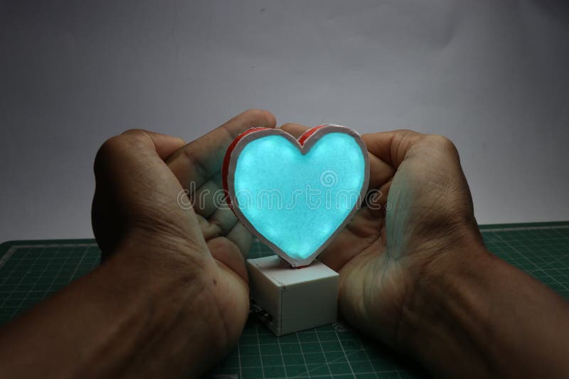 LED Light with Glowing Color Inside the Shape of Heart. Love Concept ...