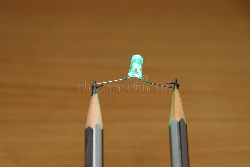LED Light Glowing with the Help of Pencil Graphite Stock Photo - Image ...