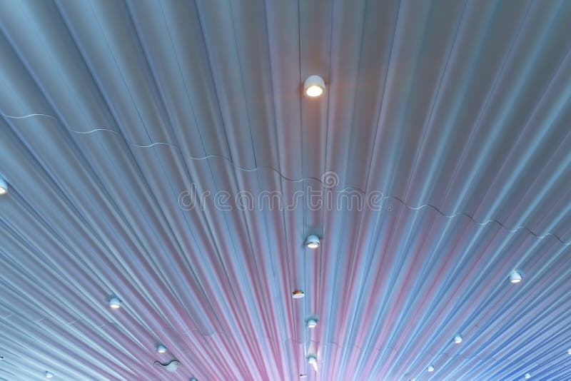 LED Light on metal roof stock photo. Image of background - 266080058