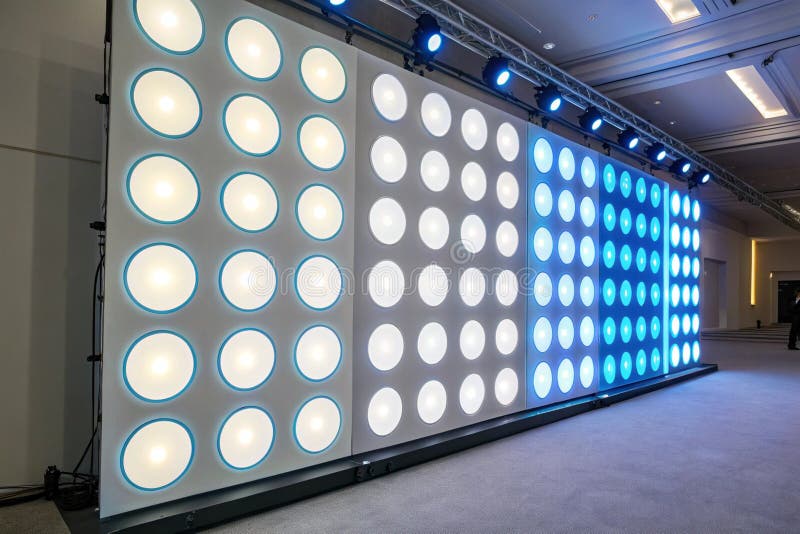 LED Light Panel with Bright Circles Stock Illustration - Illustration ...
