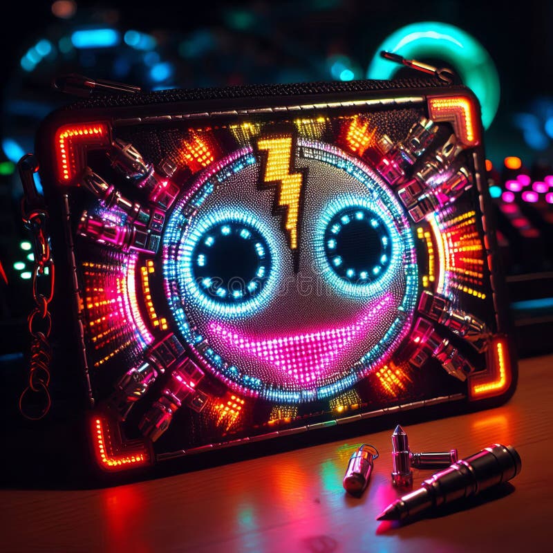 LED Light Show Pouch a Pouch with Flashing LED Lights Stock ...