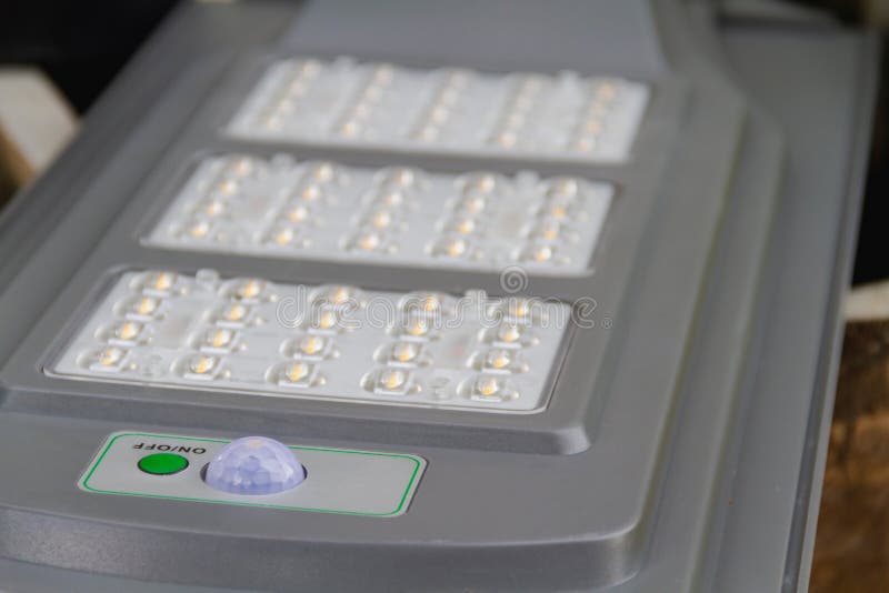 LED Light of Solar Cell Panel of Light for Saving Energy Stock Photo ...