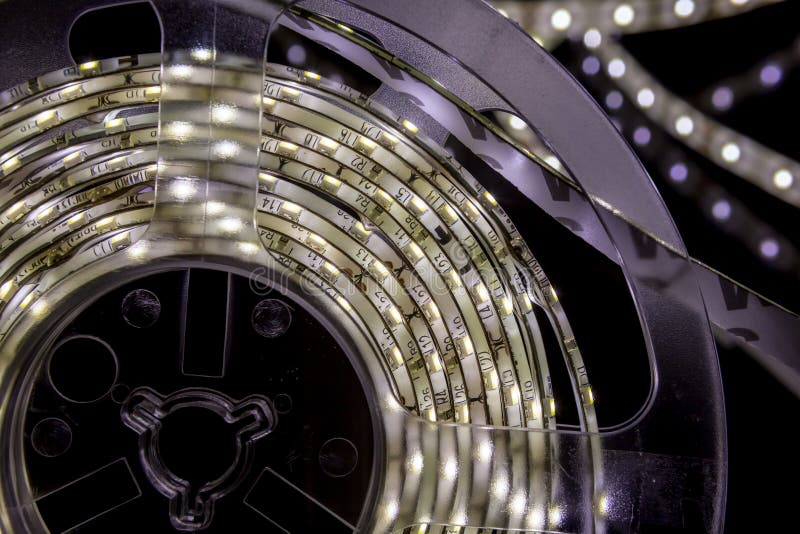 Led light stip stock photo. Image of bulbs, ribbon, neon - 135079416