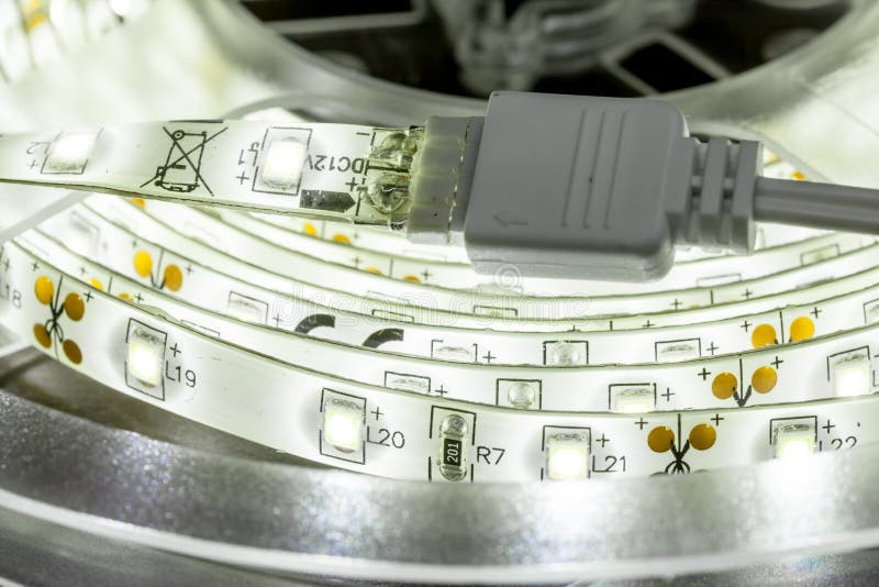 Led light stip stock photo. Image of bulbs, ribbon, neon - 135079416