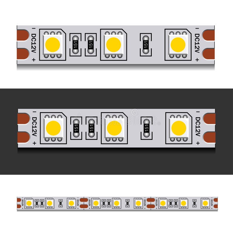 LED light strip seamless stock vector. Illustration of electronics ...