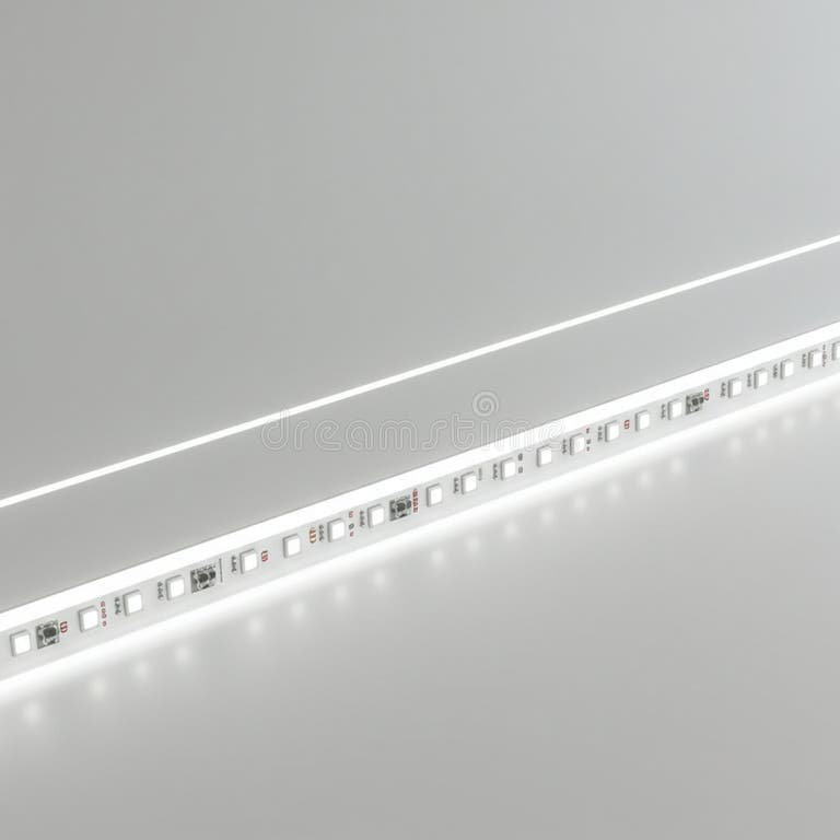 LED Light Strip on a Smooth, Light Gray Surface. the Strip Features ...