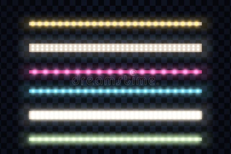 Led Light Strip Various Colors in Set Stock Vector - Illustration of ...